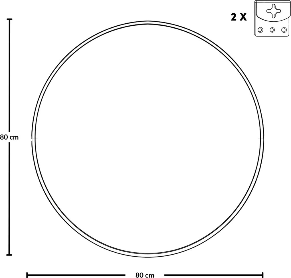 Kulaté nástěnné zrcadlo MIRA, Ø 80 cm