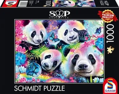 SCHMIDT Puzzle Neon: Pandy / 1000 dílků