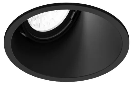 Wever & ducré kulaté stropní zapuštěné svítidlo deep adjust asym ceiling rec 1.0 led 1800-3000k b tree černá matná