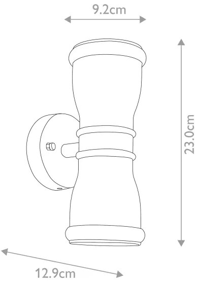 Elstead GZH-MALV - LED Venkovní nástěnné svítidlo MALVERN 2xGU10/7W/230V IP44