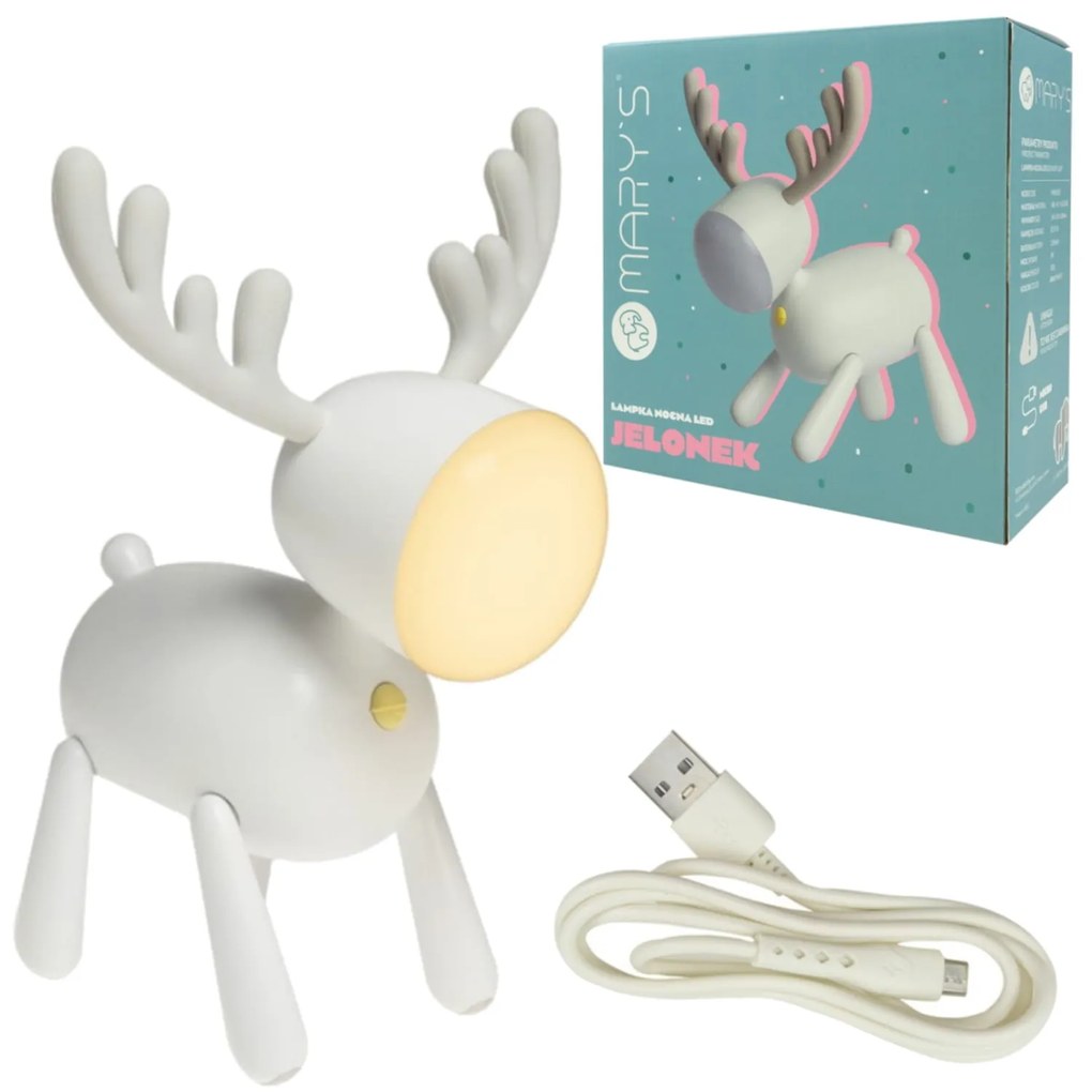 ECOLIGHT Dětská LED noční lampa WHITE DEER