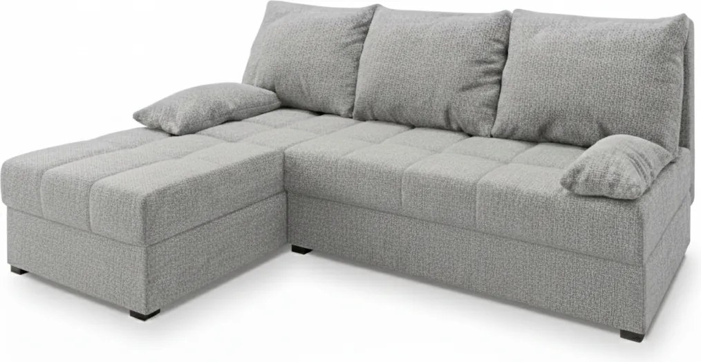 Rohová rozkládací sedací souprava do L CELESTE, 200 cm, s úložným prostorem Roh pohovky: Pravý roh, Barva látky Malmo: Světle šedá (Malmo 83)