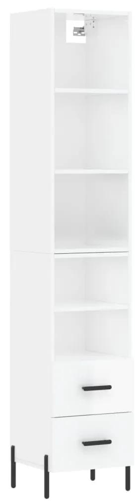 Skříň highboard bílá s vysokým leskem 34,5x34x180 cm kompozit,  3189775