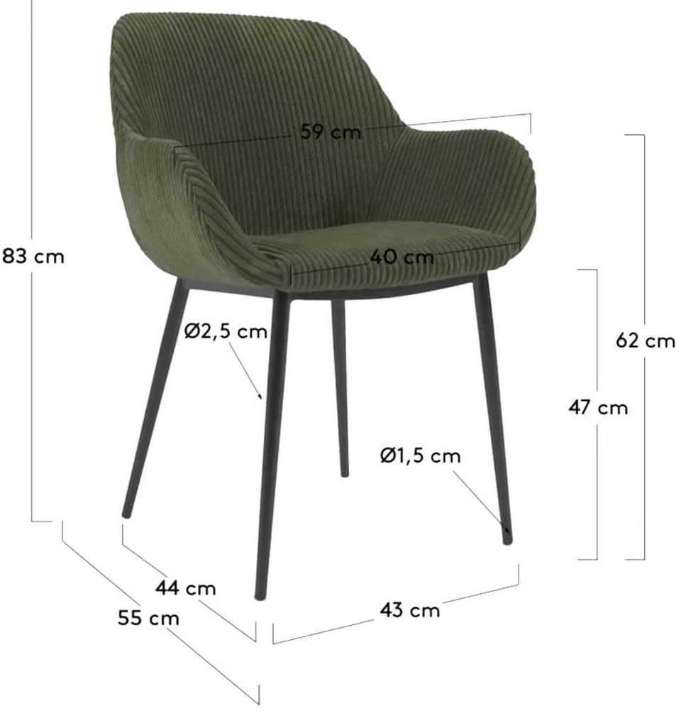 Židle franco manšestr zelená MUZZA
