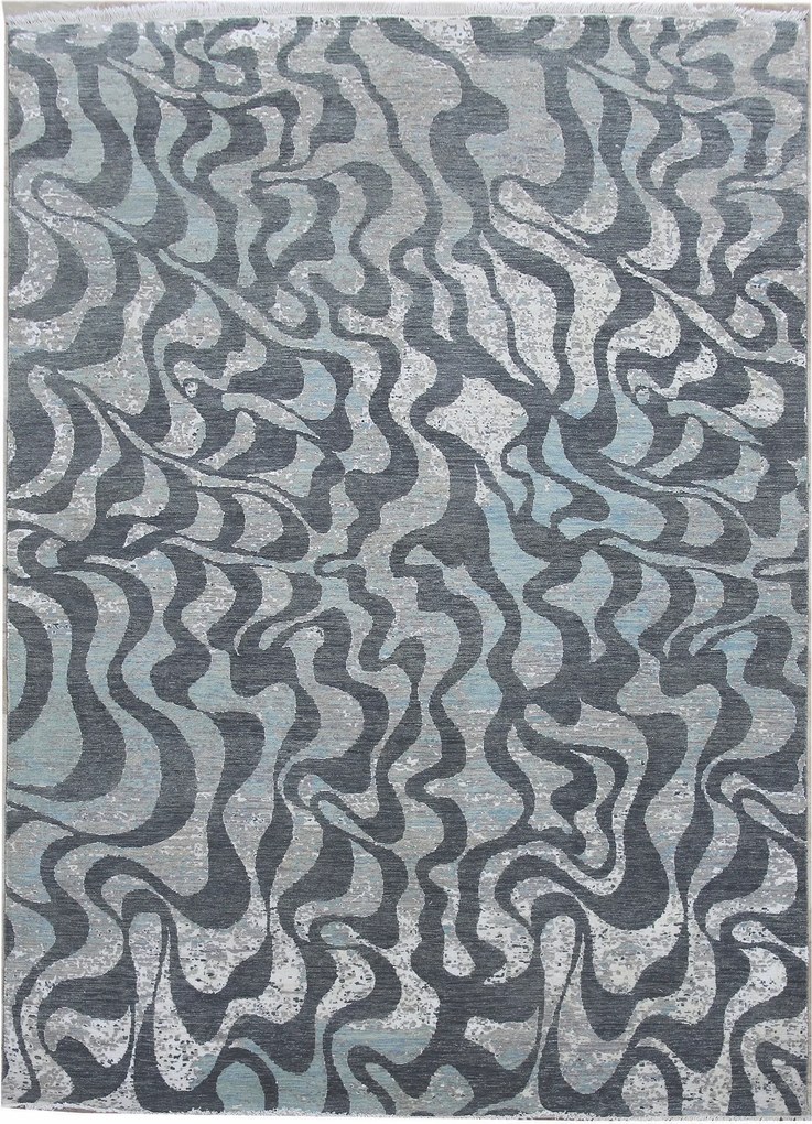 Ručne viazaný kusový koberec Diamond DC-M1 Grey / aqua, 160x230, šedá, chodba / predsieň, Diamond Carpets India