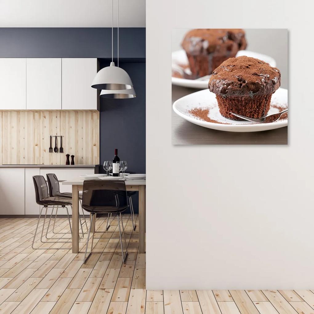 Obraz na plátně, Čokoládové muffiny - 40x40 cm