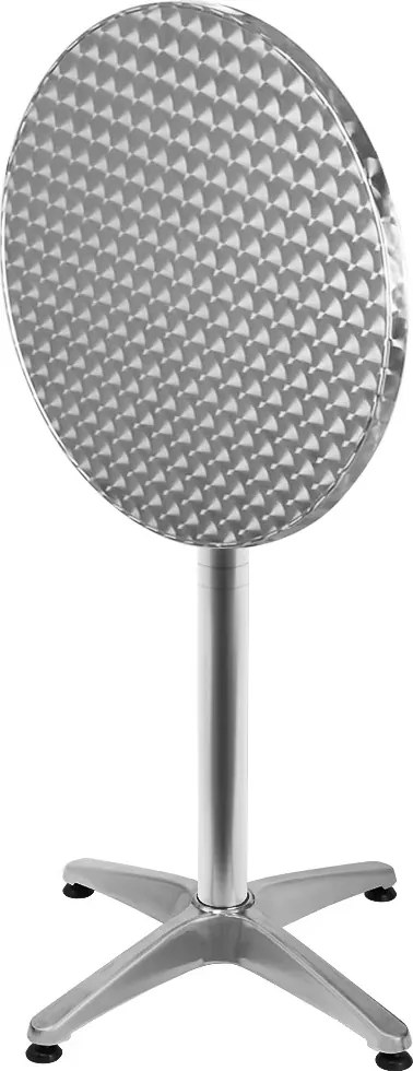Deuba Hliníkový barový stůl Ø60 cm skládací - stříbrný