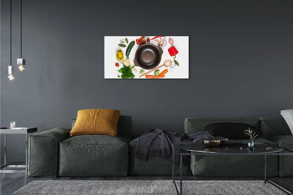 Obrazy na plátně Lžíce rajčata petržel 140x70 cm