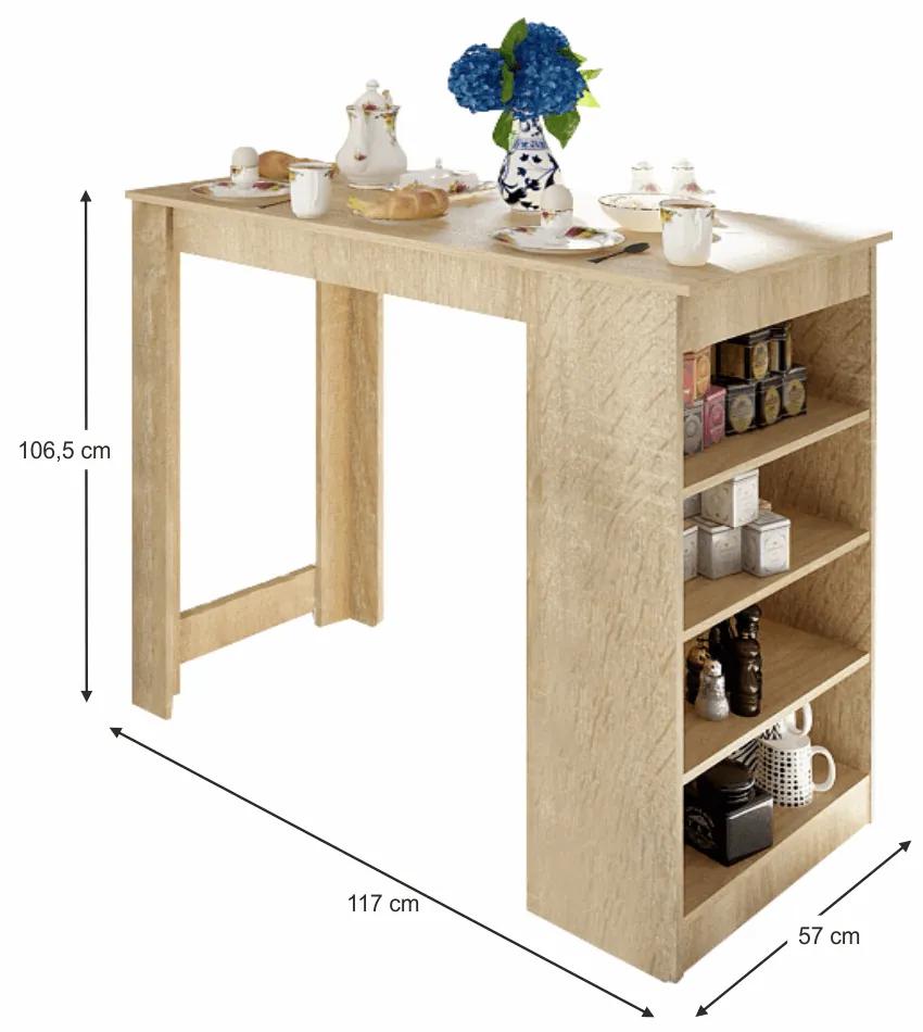 Kondela Barový stůl, dub sonoma, 117x57 cm, Austen