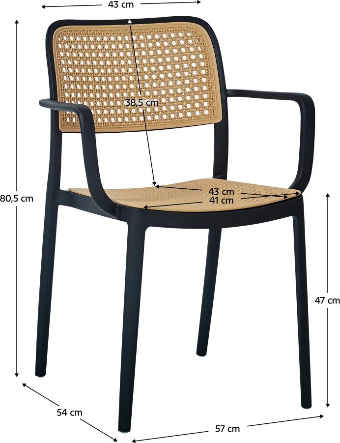 Kondela Stohovatelná židle, černá/béžová, RAVID NEW TYP 2