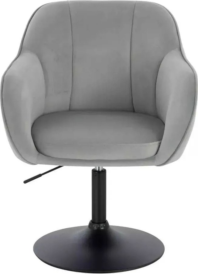 LuxuryForm DESIGN Otočná židle AVOLA VELUR na černém talíři - světle šedá