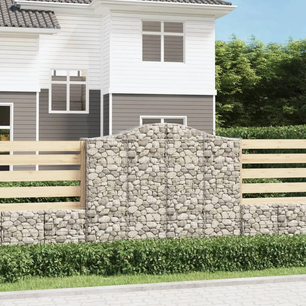 Klenuté gabionové koše 2 ks 200x50x160/180cm pozinkované železo 3145703