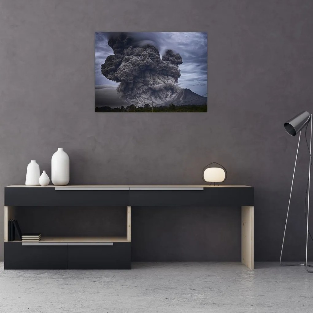 Skleněný obraz - Sopečná erupce (70x50 cm)