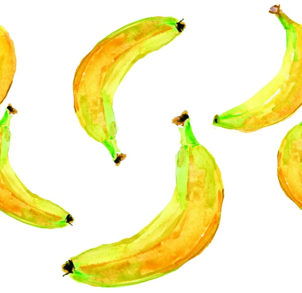 Tapeta Na Zeď S Ovocnými Banány Pro Kuchyň Jídelny Vliesová tapeta 53x1000