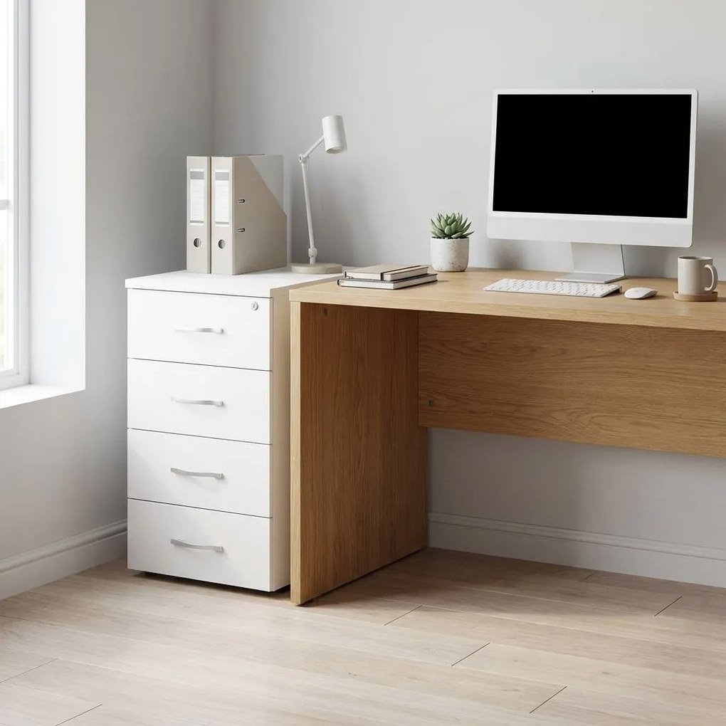 Kontejner Impress 40,6 x 60 cm - 4 zásuvky (ke stolu Impress 76 cm), bílá