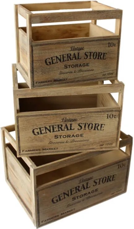 Willow Direct Dřevěná bedýnka General Store malá 30x22x23 cm