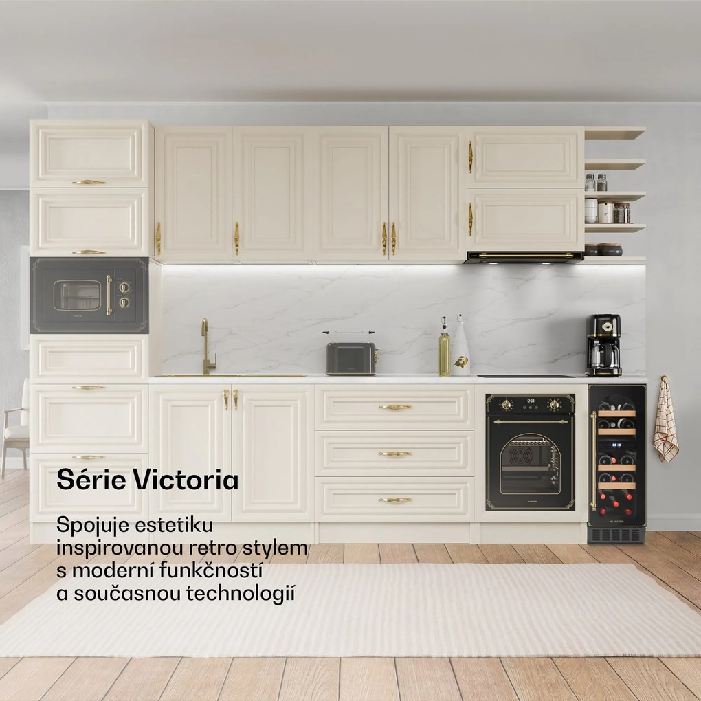 Klarstein Vinovilla Victoria 17 Built-In Duo Vilhelmine Edition, vinotéka, 17 lahví, skleněná dvířka