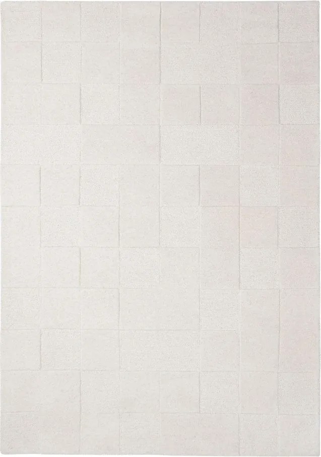 Slonovinový ručně tkaný vlněný koberec 200x290 cm Checkerboard – Flair Rugs