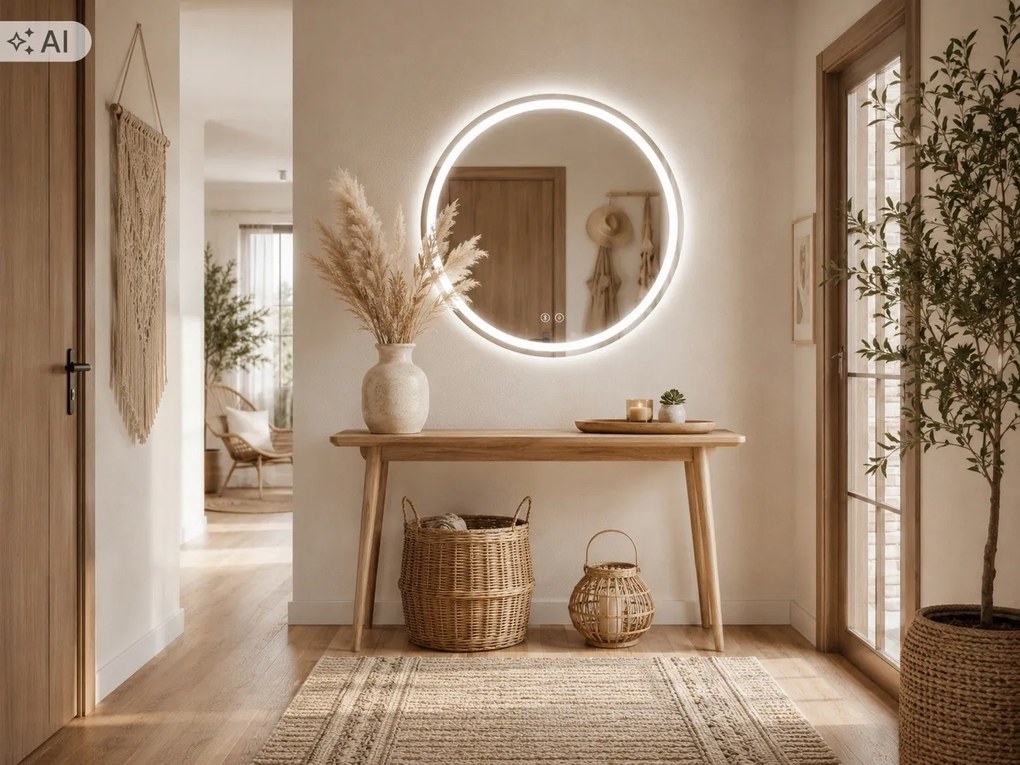 LED zrcadlo kulaté 80 cm