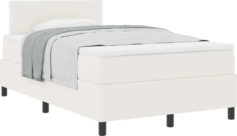 Postel s boxspringem s čelo Krémová a bílá 120 x 200 cm 3337509