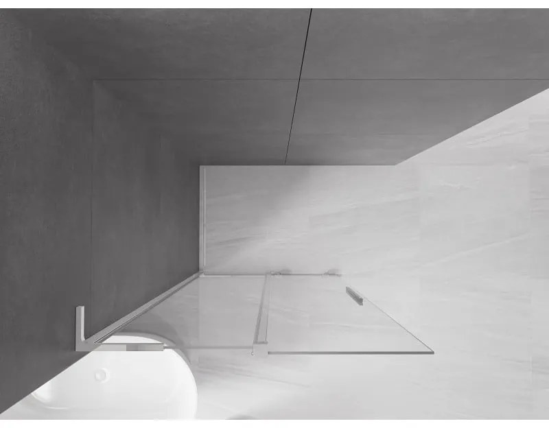 Mexen Velar L, posuvná sprchová zástěna Walk-in 110 x 200 cm, 8mm čiré sklo, chromová, 871-110-003-03-01