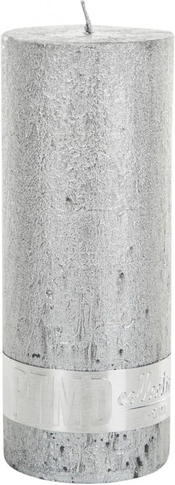 Svíčka rustikální stříbrná 18 x 7