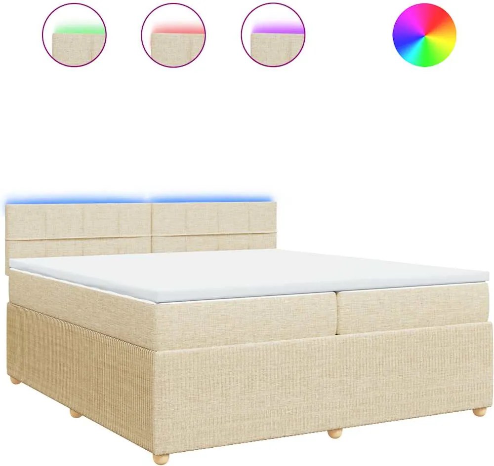 Box spring postel s matrací krémová 200x200 cm textil 3289868