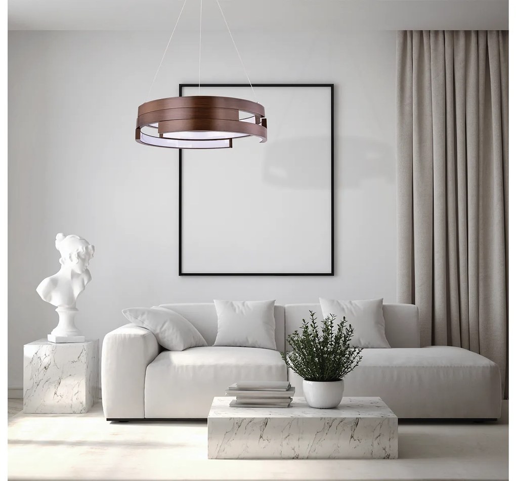 Zambelis 17002 závěsné LED svítidlo hnědé, 90W, 3000K, 55cm