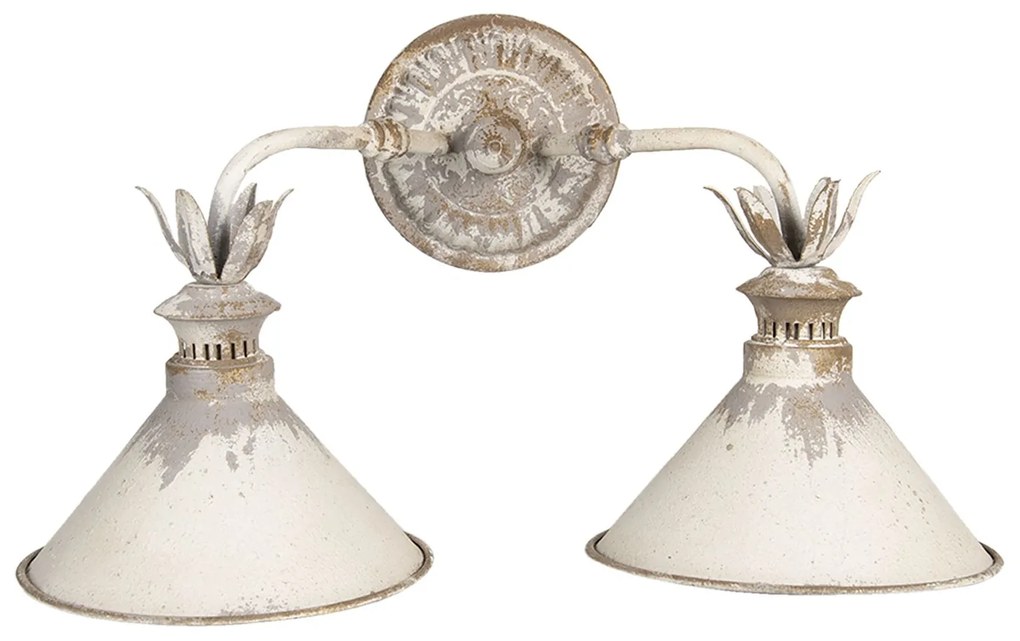 Krémová kovová nástěnná vintage lampa Blow - 56*30*33 cm