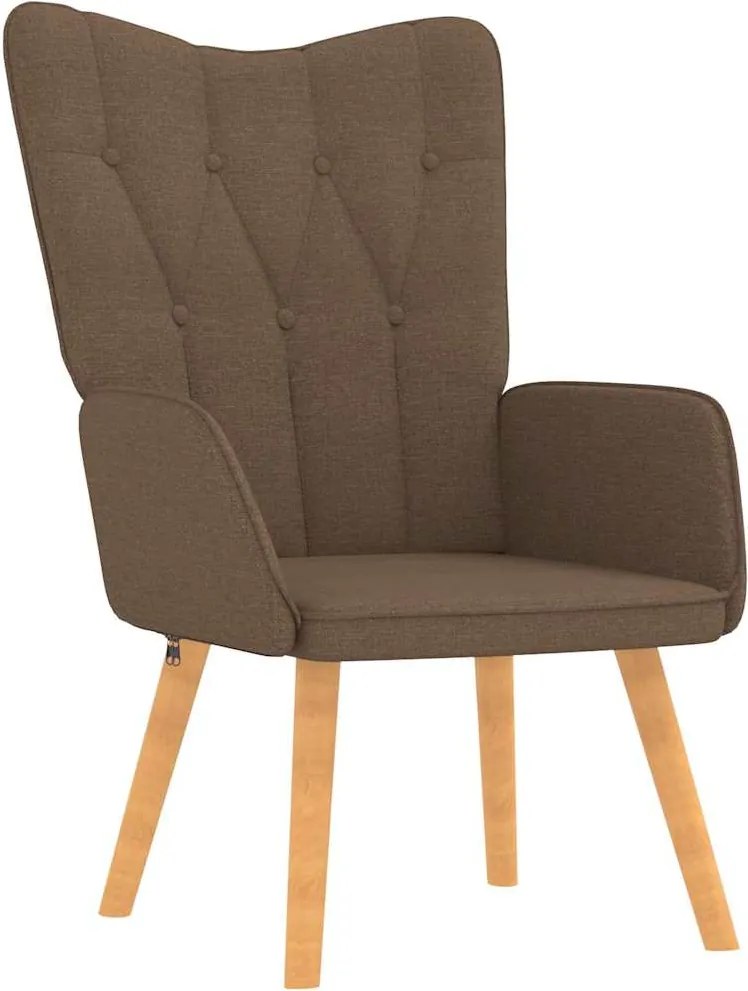 Relaxační křeslo se stoličkou hnědé textil 327537