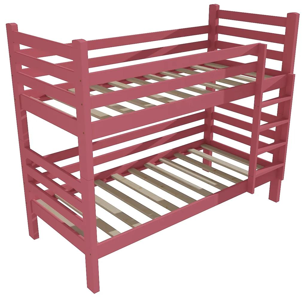 Vomaks Patrová postel M 007 NEW* Rozměr: 90 x 180 cm, Barva: barva růžová, Prostor mezi lůžky: 80 cm