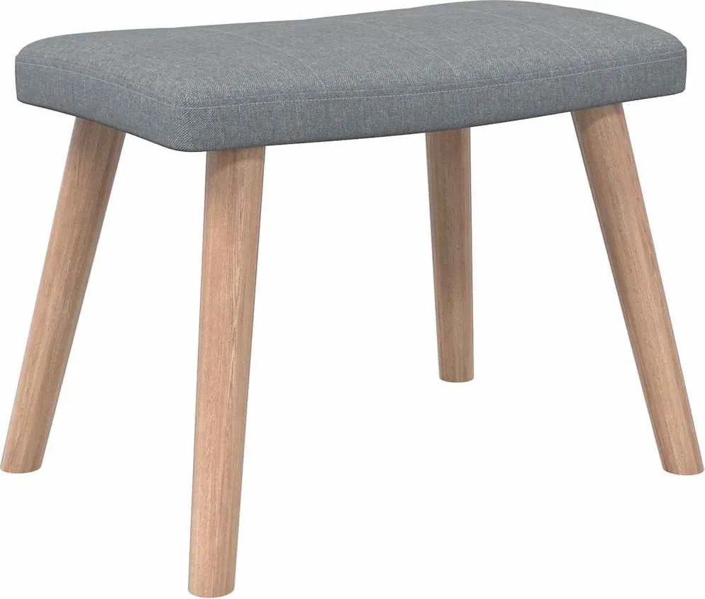 Relaxační křeslo se stoličkou světle šedé textil 327930