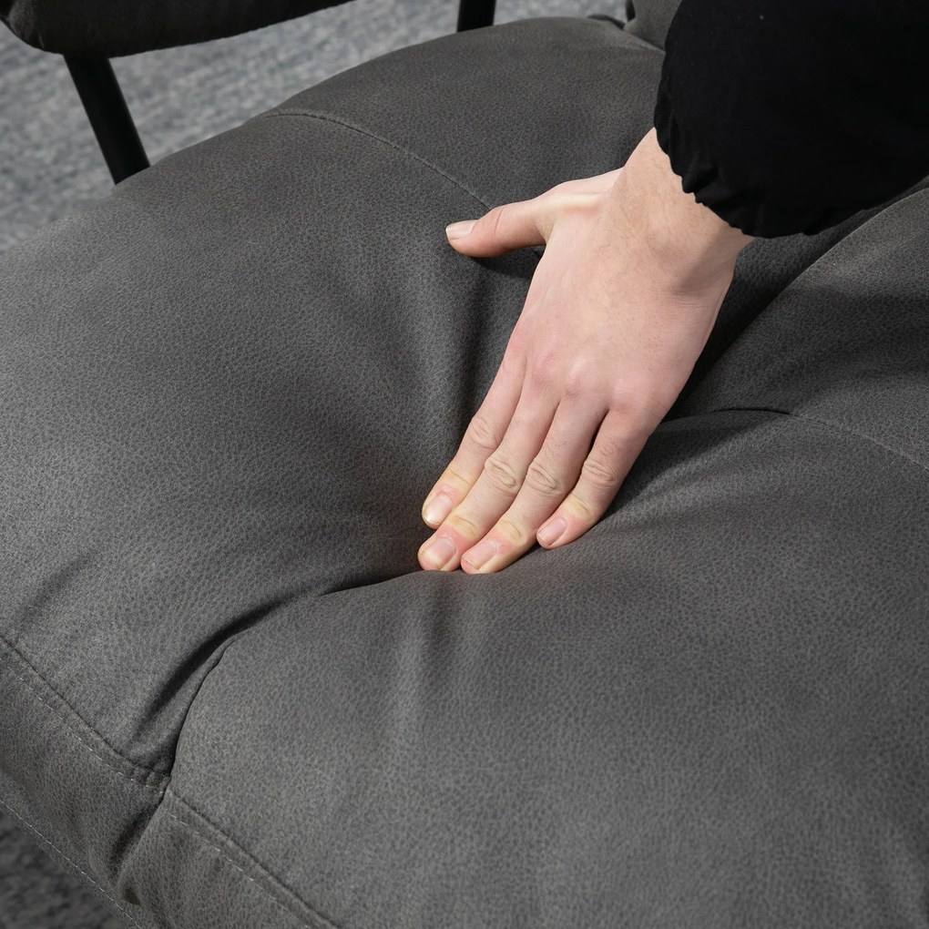 HOMCOM polohovatelné křeslo s taburetem, nosnost do 150 kg, otočná základna, TV křeslo s funkcí polohování, tmavě šedý polyester, ideální do obývacíh…