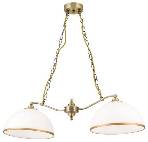 Náhradní sklo k lustru a stojací lampě OLD LAMP E27 pr. 30 cm bílá/zlatá