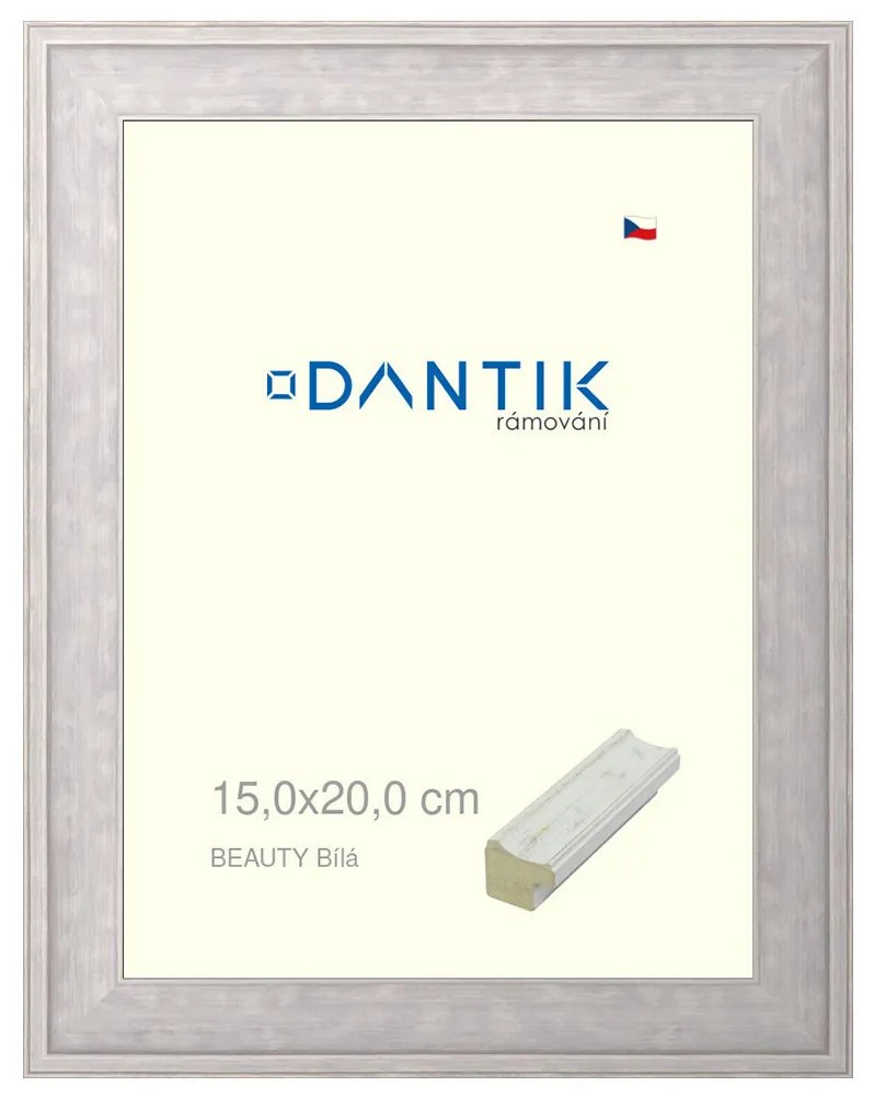 DANTIK rámeček 15x20 | BEAUTY Bílá (Sklo Čiré)