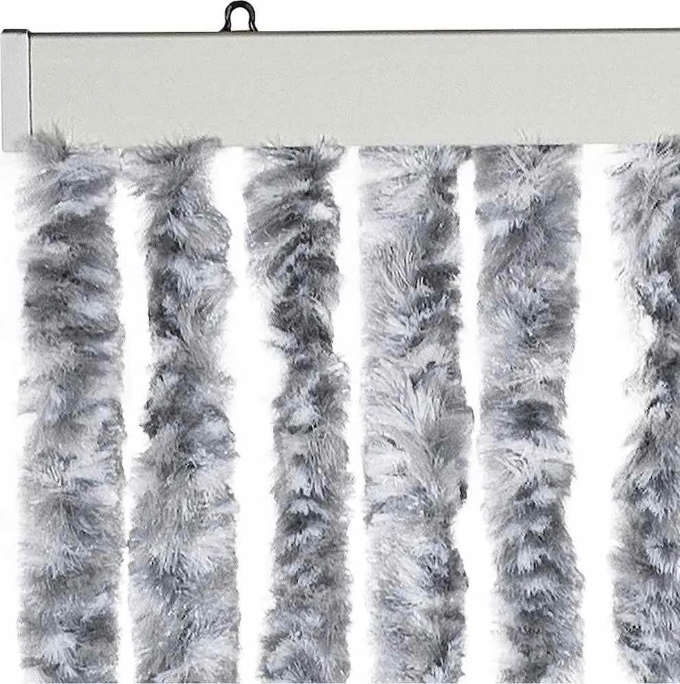 Závěs proti hmyzu bílý a šedý 100 x 220 cm Chenille 284281