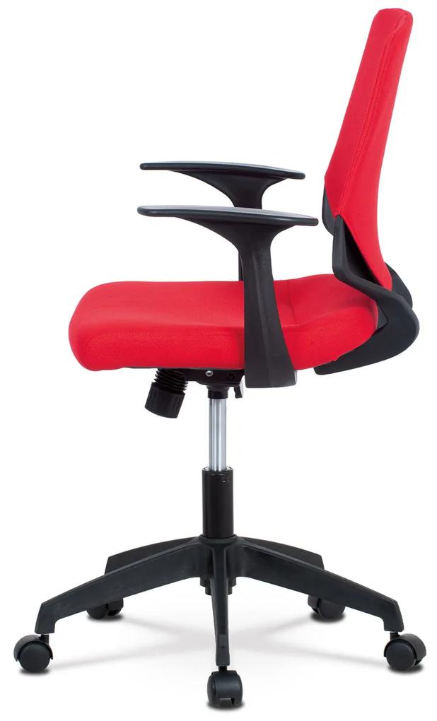 Autronic Juniorská kancelářská židle, potah červená látka, černý plast, houpací mechanism