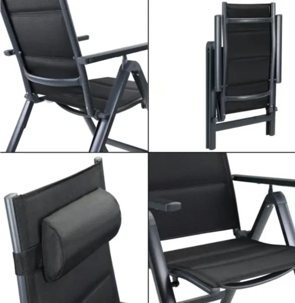 Zahradní polohovatelné židle Altessa Premium 2 ks - antracit