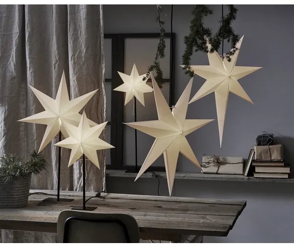 Star Trading, Stolní lampa hvězda FROZEN | bílá, černá