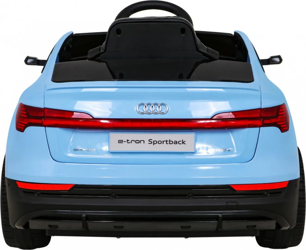 Ramiz Audi E-Tron Sportback pro děti modré + na dálkové ovládání + pohon 4x4 + pomalý start + rádio MP3 + LED