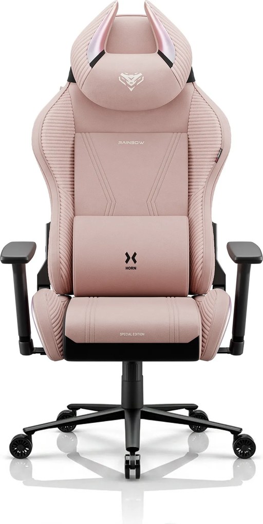 Herní křeslo z látky růžové Normal Size: Diablo X-Horn 2.0 Rainbow Pink