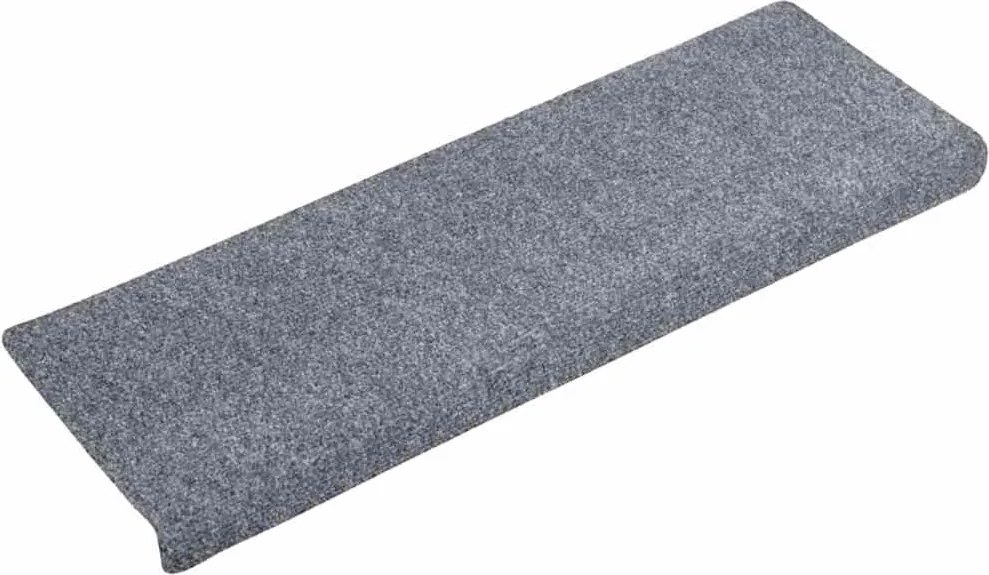 Schodové rohože samolepicí 5 ks 65 x 21 x 4 cm světle šedé s obdélníkovým okrajem 149728