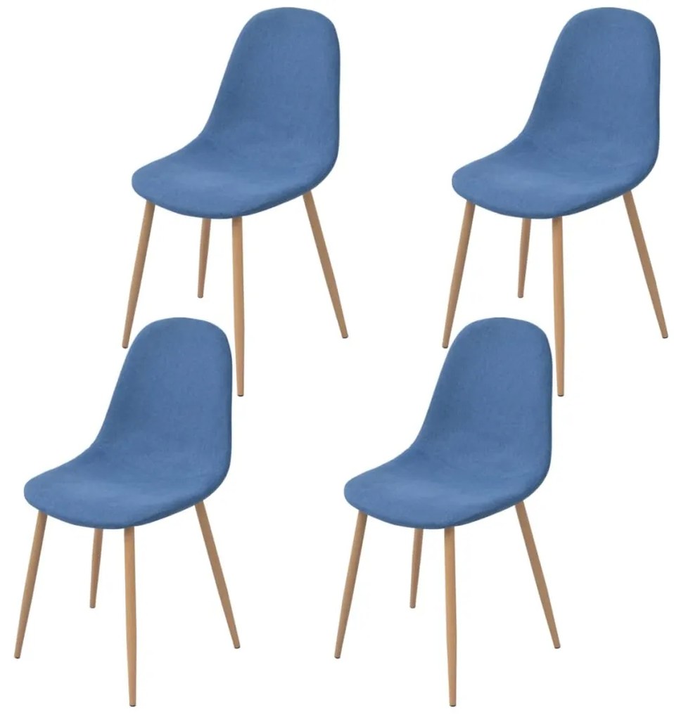 243873 vidaXL Jídelní židle 4 ks modré textil