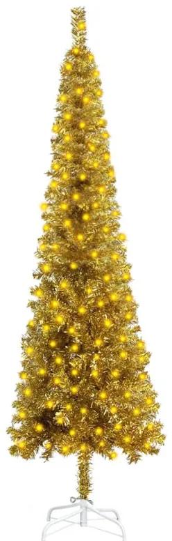 Úzký vánoční stromek s LED zlatý 240 cm,  3078007 HangarStore.cz
