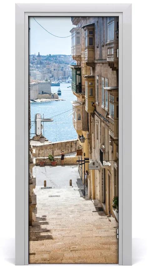 Fototapeta samolepící dveře Malta uličky 75x205 cm