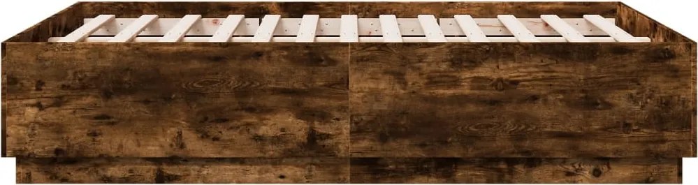 Rám postele s LED osvětlením kouřový dub 135 x 190 cm kompozit 3209650