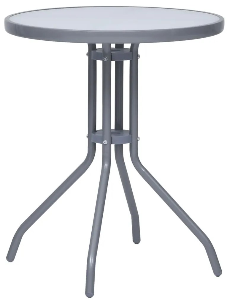 312213 vidaXL Zahradní stůl světle šedý 60 cm ocel a sklo