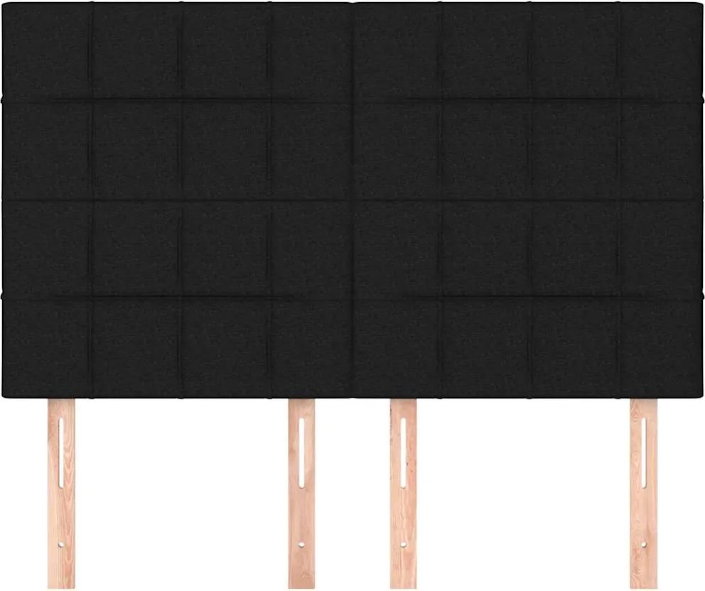 Čelo postele černé 144x5x118/128 cm látkové 3116332