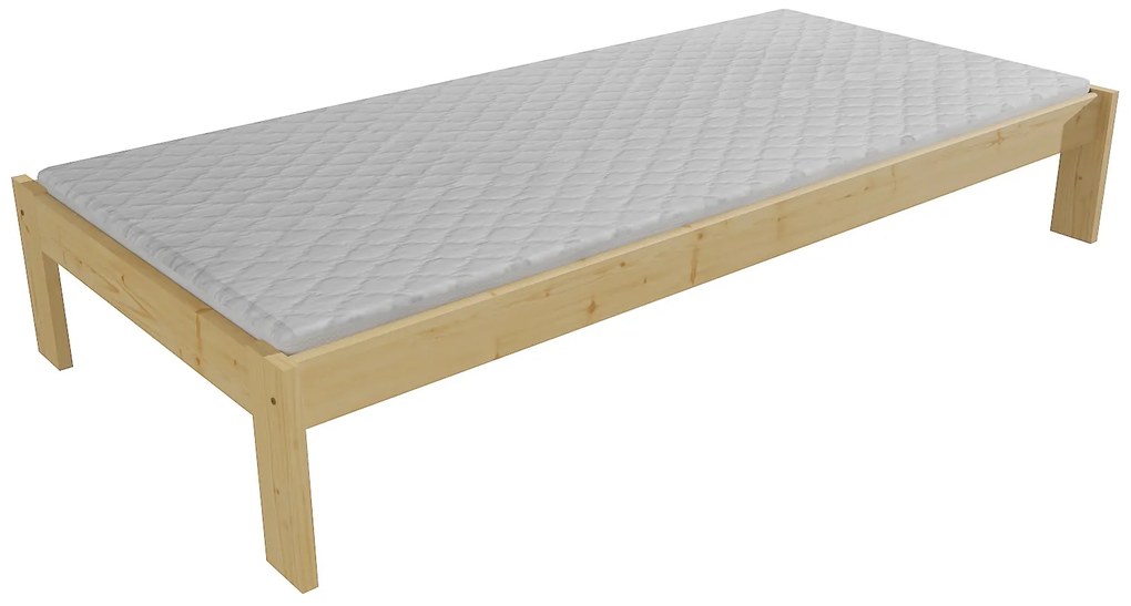 Vomaks Jednolůžková postel VMK007A Rozměr: 100 x 200 cm, Barva: surové dřevo