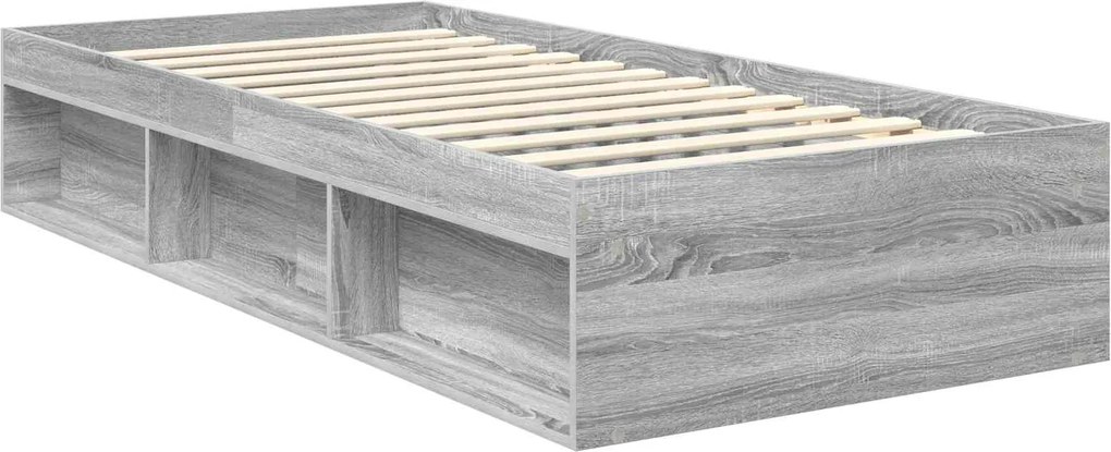 Rám postele s čelo Šedá Sonoma 90 x 190 cm Masivní borové dřevo 3409404
